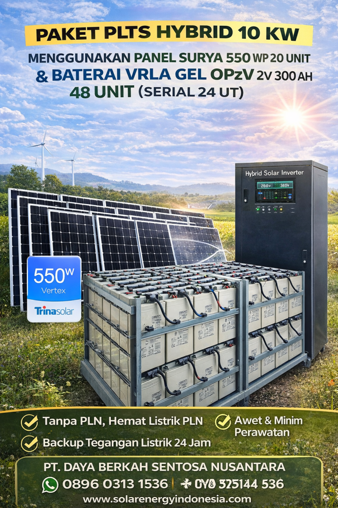 Paket PLTS Hybrid 10 kW untuk Industri & Kantor Modern